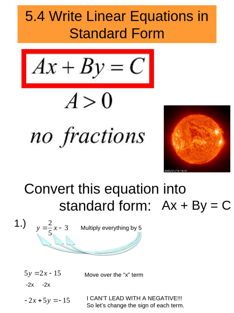 Algebra 1 Lesson 6.3 Standard Form | PDF | Algebra | Mathematics