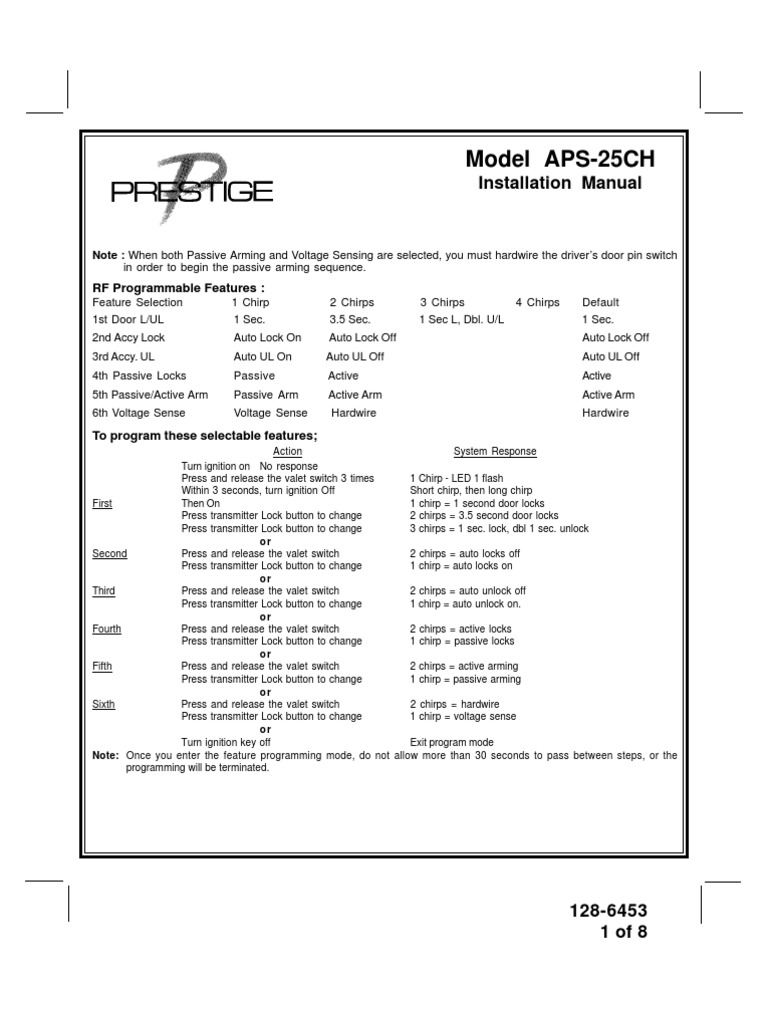 Model APS-25CH: Installation Manual | PDF | Relay | Electrical Connector