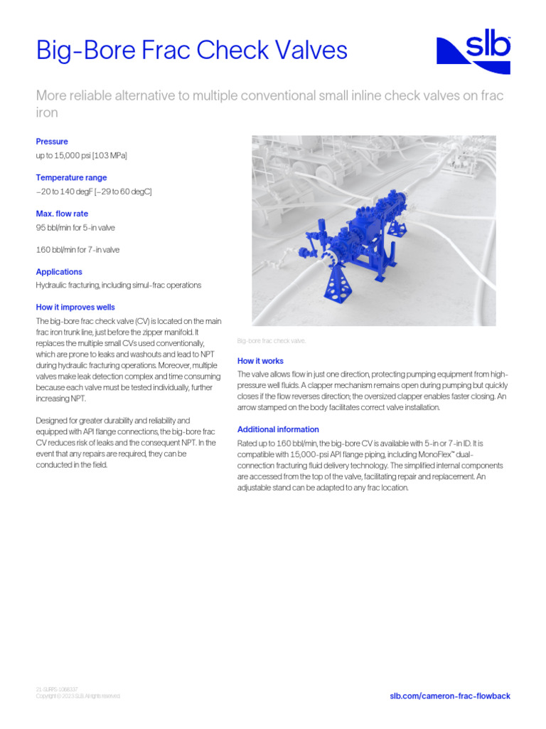 Big-Bore Frac Check Valves Overview | PDF