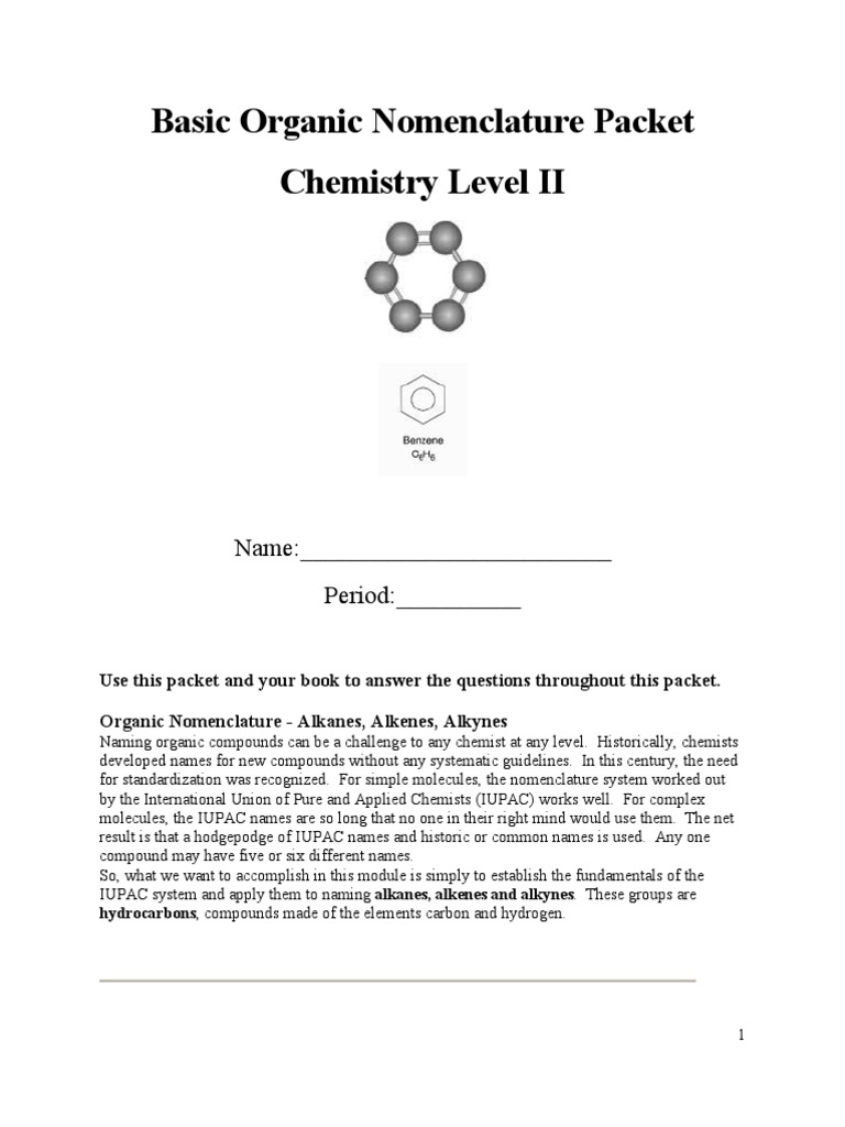 Organic Chemistry Nomenclature Guide | PDF