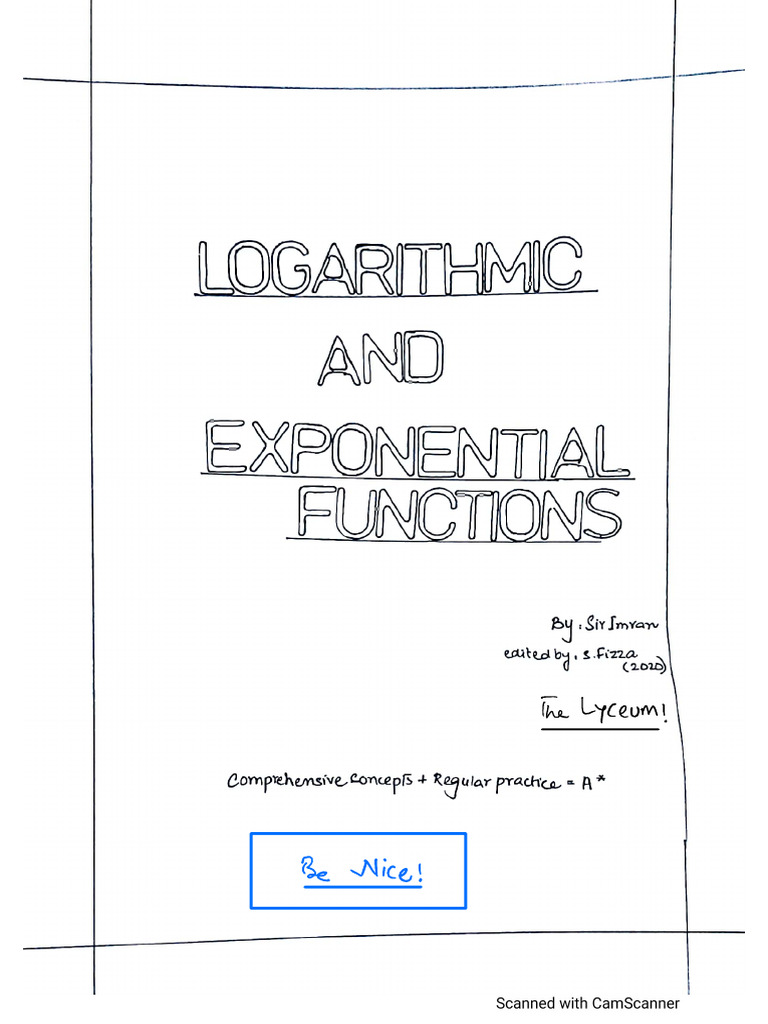 P3_ Logarithmic & Exponential Functions New & Updated Notes. Wed, 23 ...