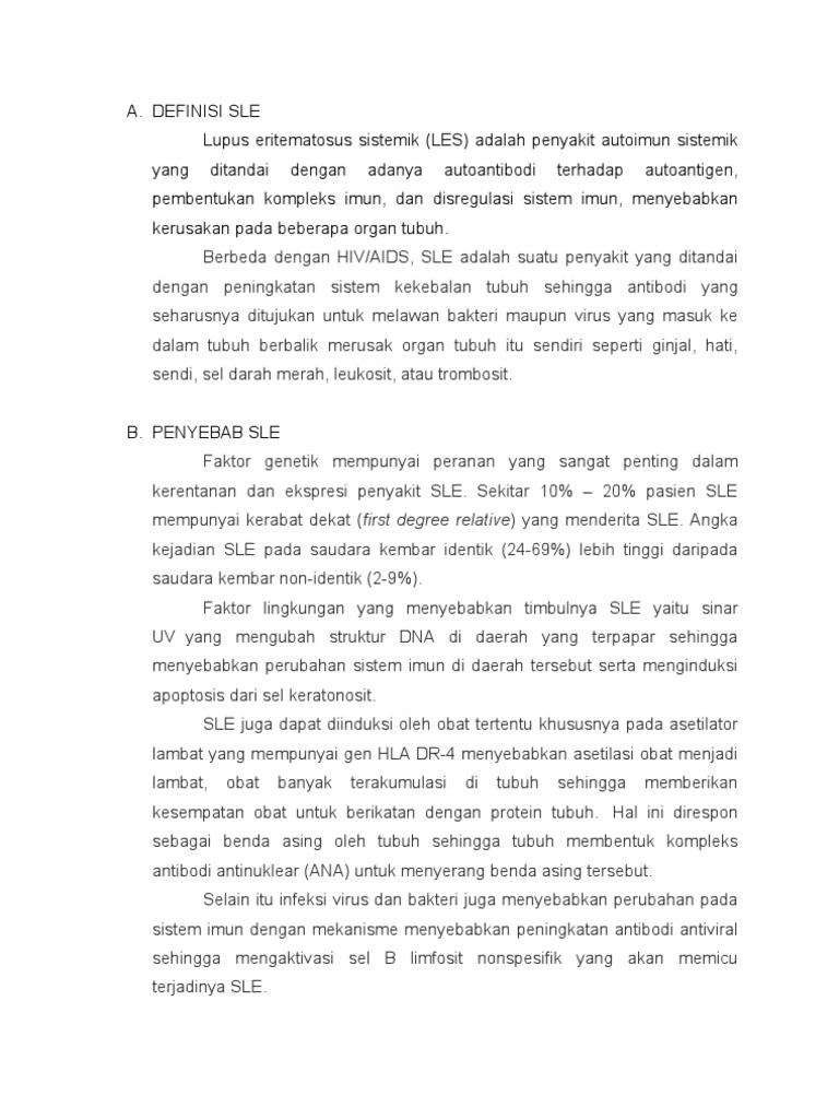 SLE (Sistemic Lupus Eritematosus) | PDF