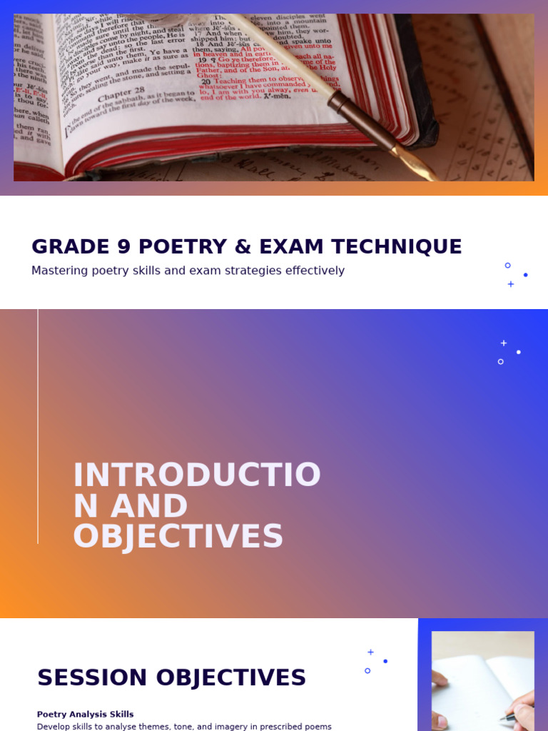 Grade 9 Poetry Exam Techniques Guide | PDF | Poetry