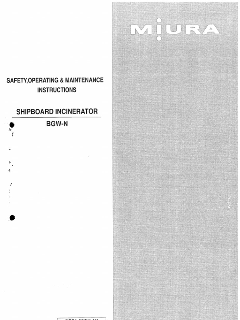 s532 MM - 15 Shipboard Incinerator Operating Instructions | PDF