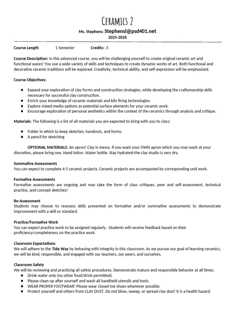 Advanced Ceramics Course Overview | PDF | Academic Dishonesty ...