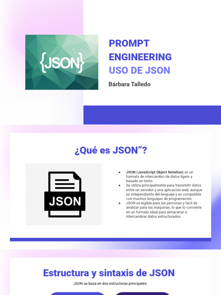 Clase 5 - Prompt Engineering – Uso de JSON | PDF | Json | Lenguaje de ...