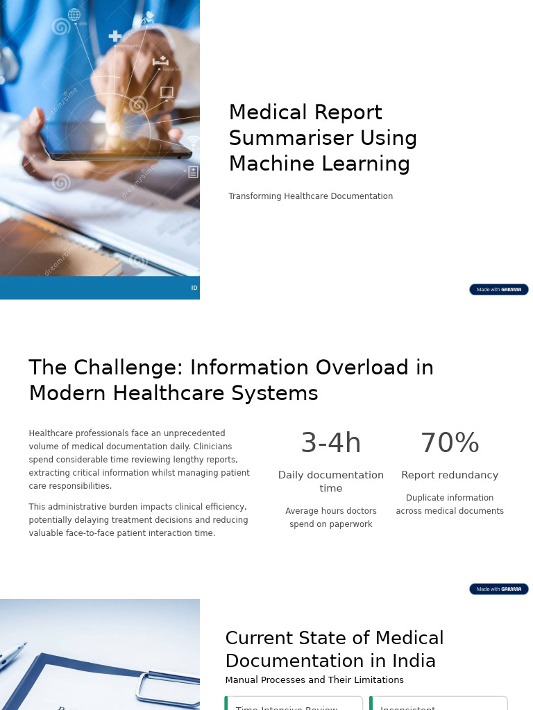 Medical Report Summariser Using Machine Learning | PDF | Machine ...