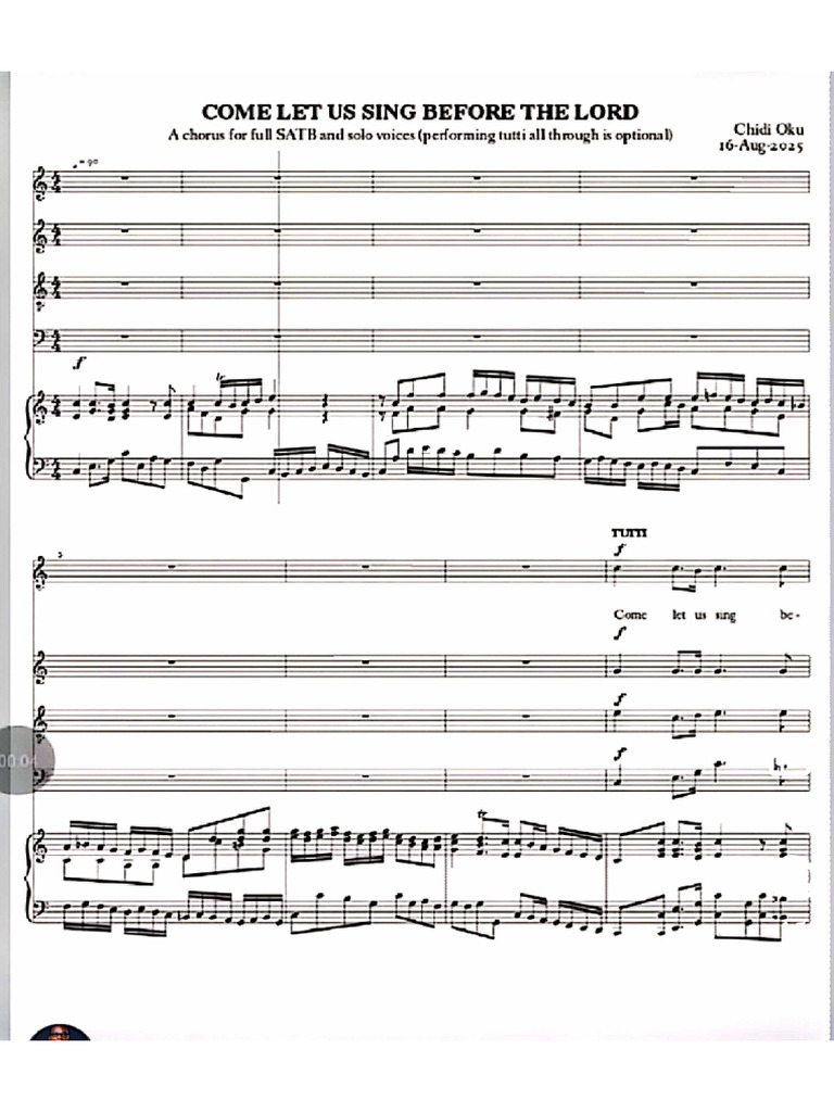 Come Let Us Sing Intro by Chidi Oku | PDF