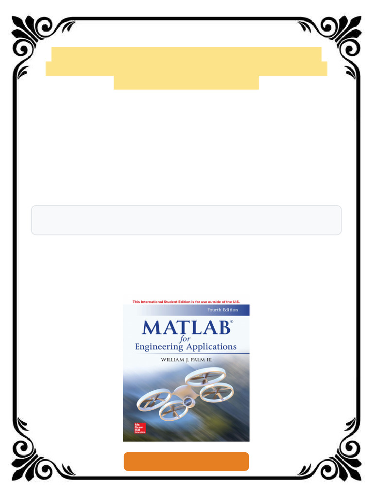 Solution Manual MATLAB for Engineering Applications 4th Edition William ...