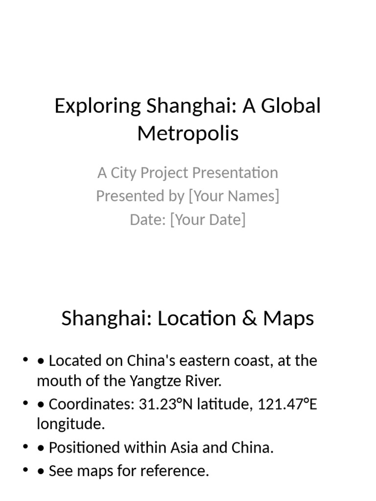 Shanghai Presentation | PDF | Cost Of Living | Shanghai
