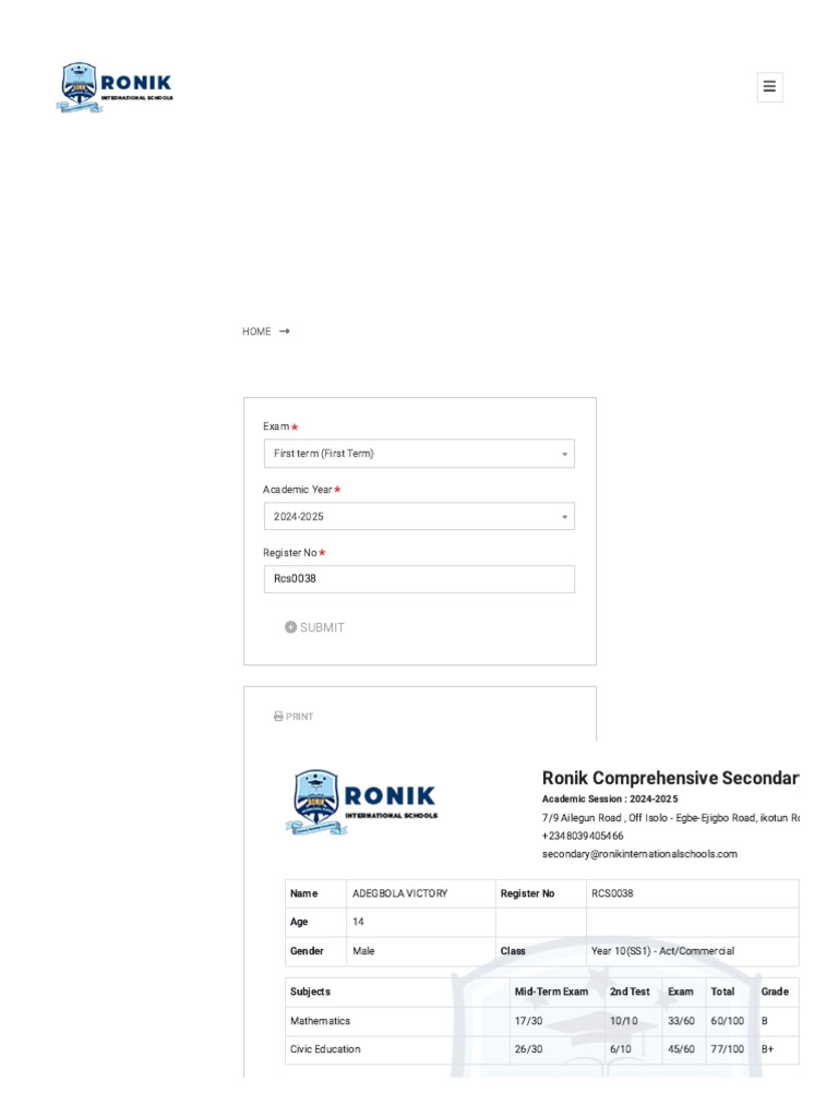 Ronik Comprehensive Secondary School | PDF | Educational Stages