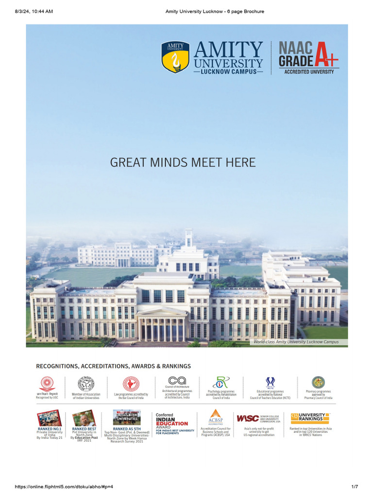 Amity University Lucknow - 6 Page Brochure | PDF