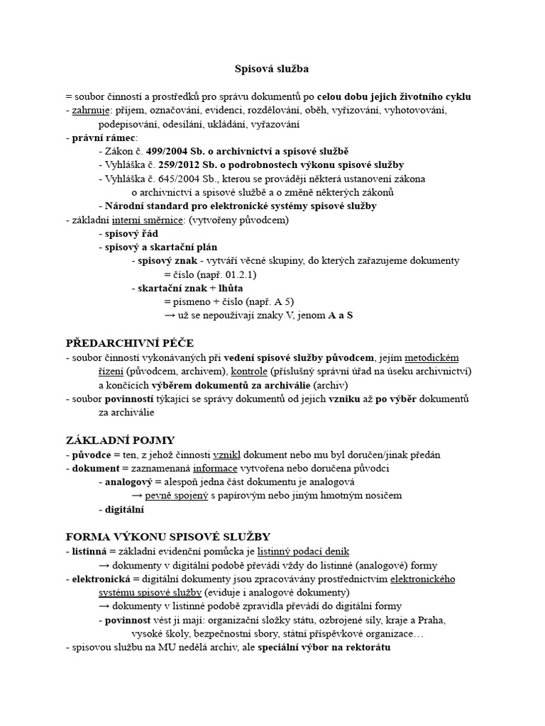 Spisová Služba | PDF