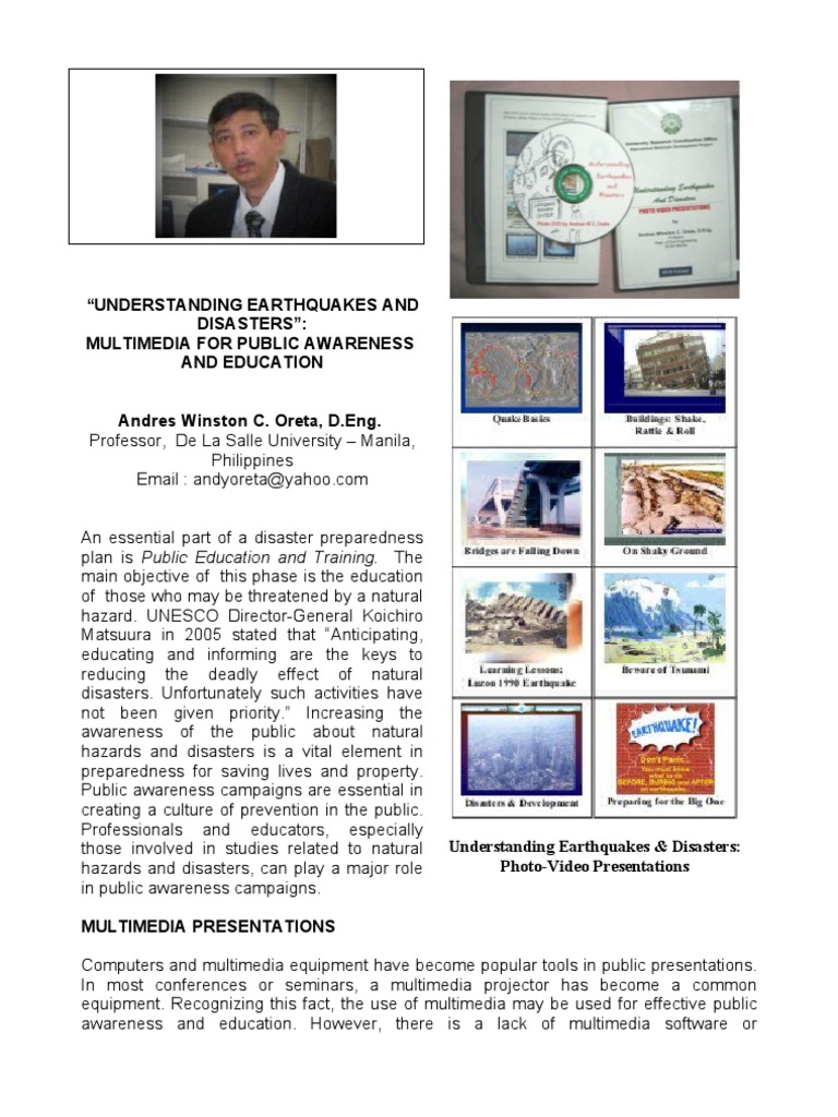 "Understanding Earthquakes and Disasters": Multimedia For Public ...