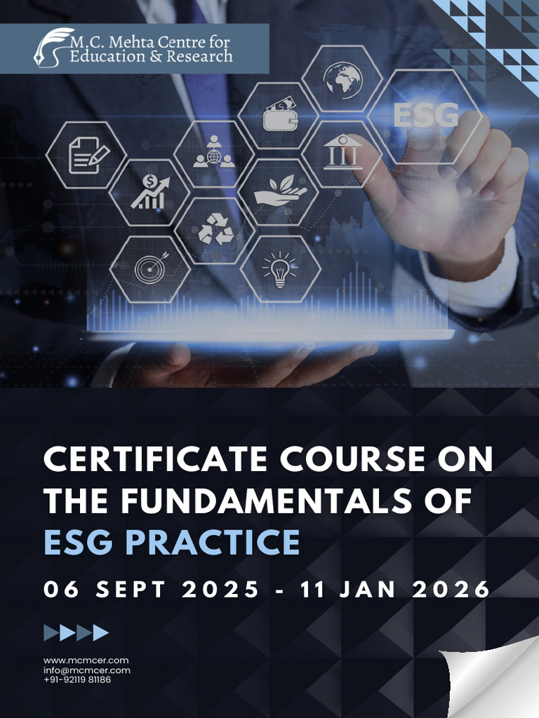 FOUNDATIONS of ESG Brochure MC Mehta Centre For Education and Research ...