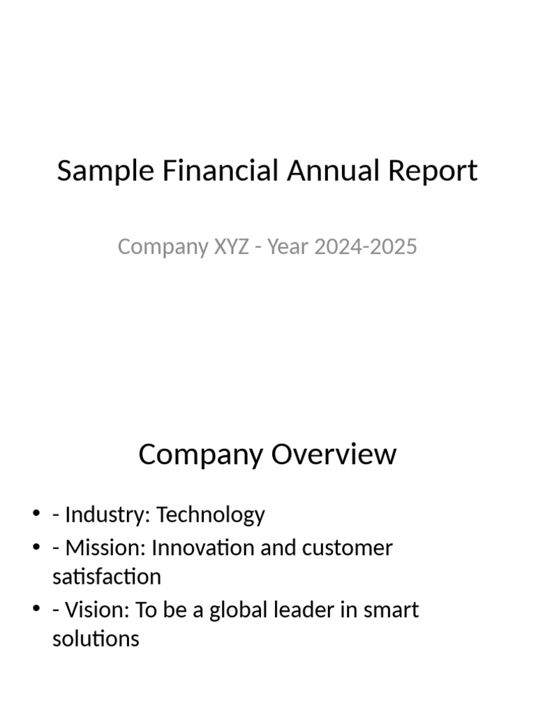 Sample Annual Report PPT | PDF