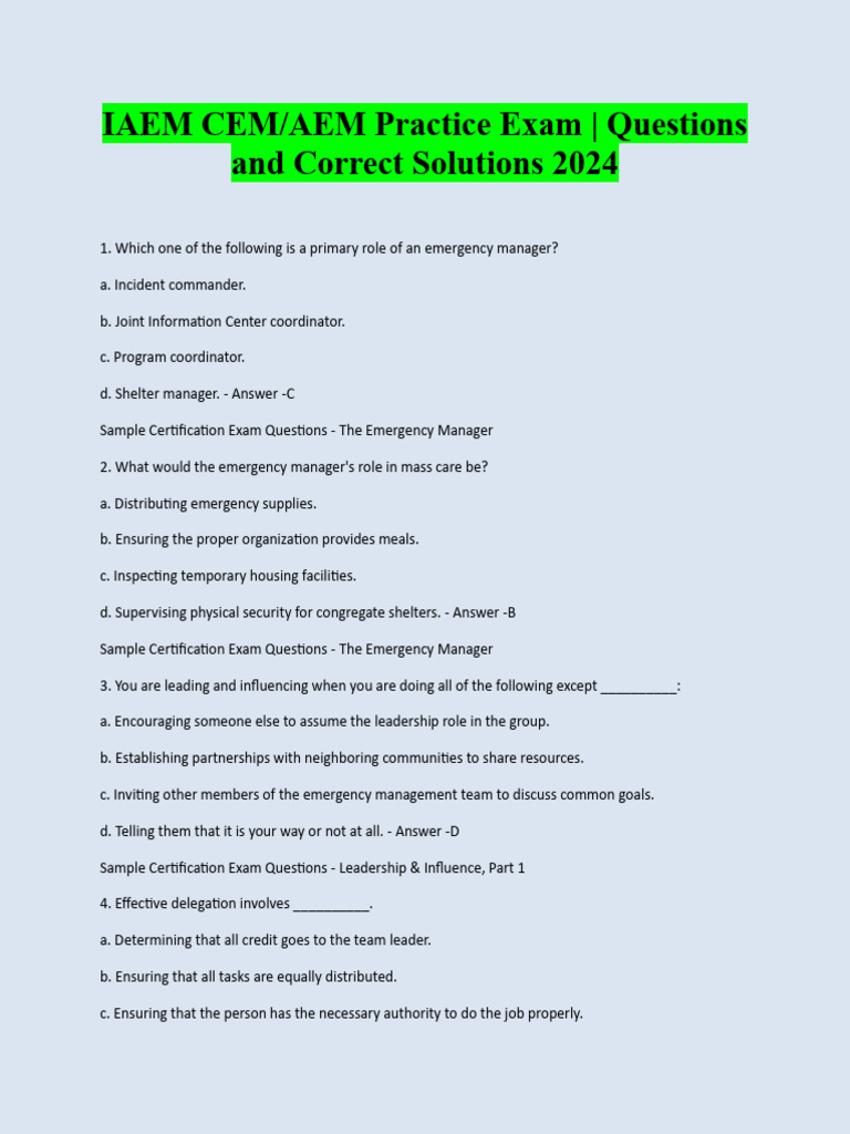 IAEM CEM | PDF | Emergency Management | Emergency