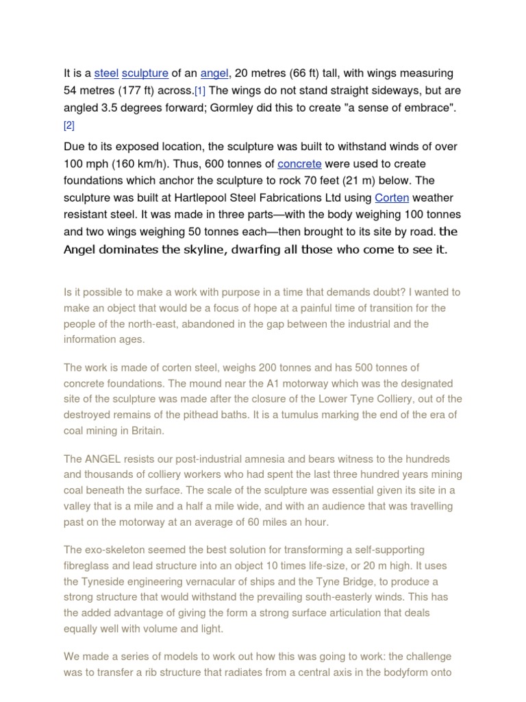 Facts About the Angel of the North | PDF | Sculpture | Arts (General)
