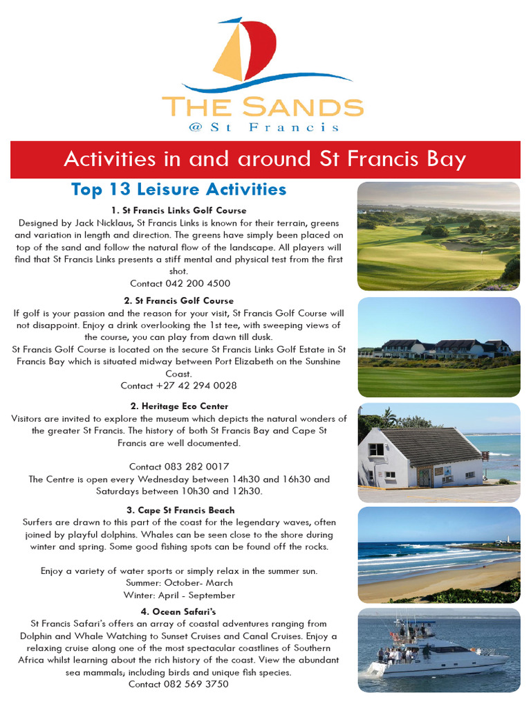 ST Francis Bay Activities | PDF | Golf Course