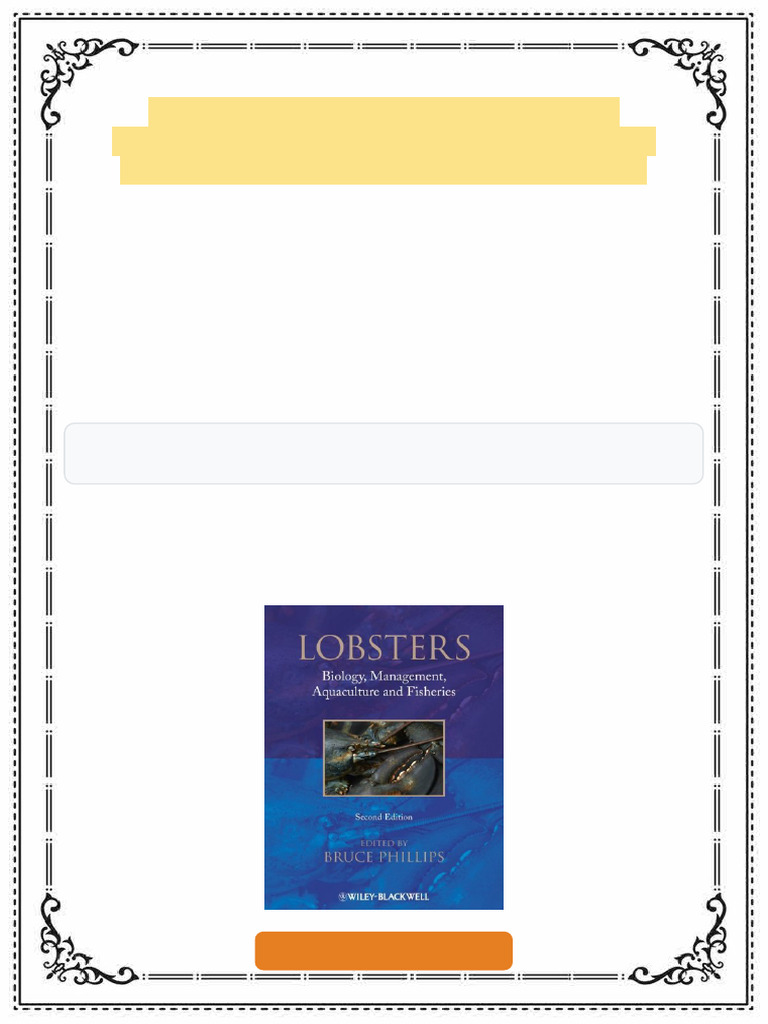 Lobsters Biology Management Aquaculture Fisheries 2nd Edition Bruce ...