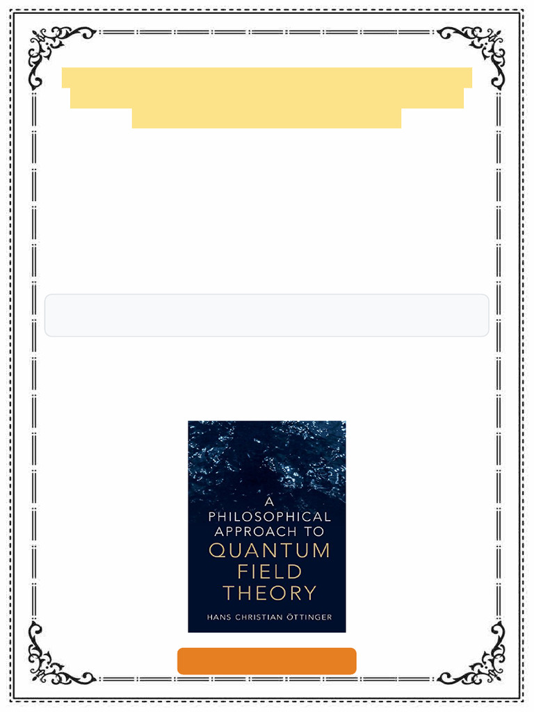 A Philosophical Approach To Quantum Field Theory 1st Edition Hans ...