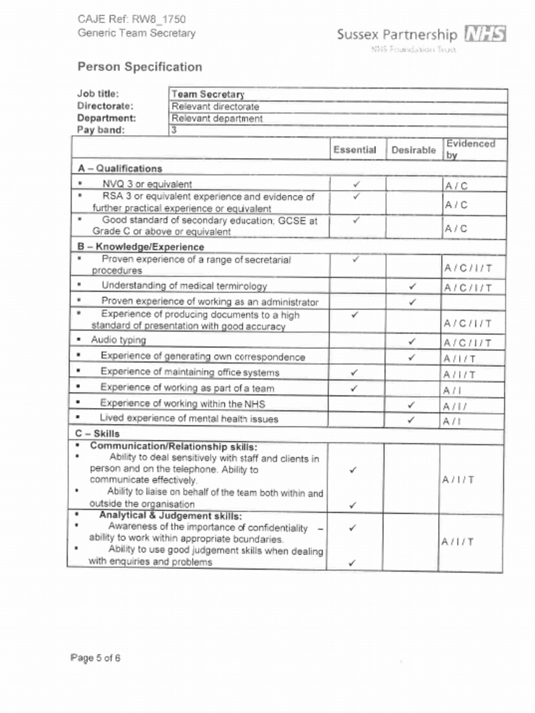 Person Specification | PDF