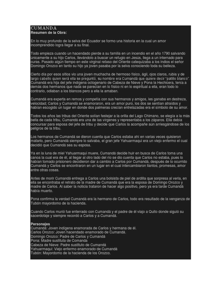 CUMANDA | Civilización | Naturaleza