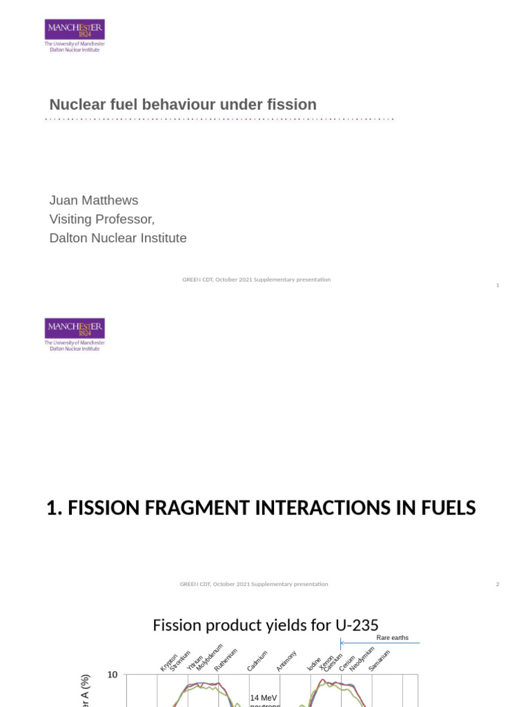 Nuclear Fuel Behaviour Under Fission | PDF | Nuclear Fuel | Creep ...