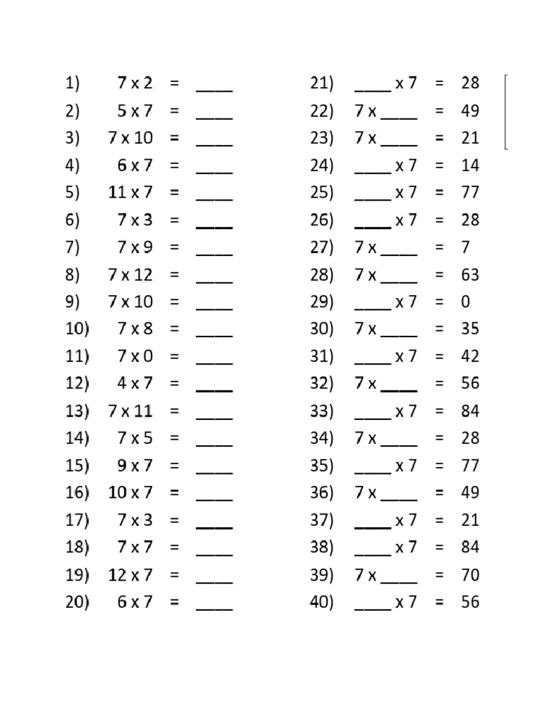 Table of 7 | PDF