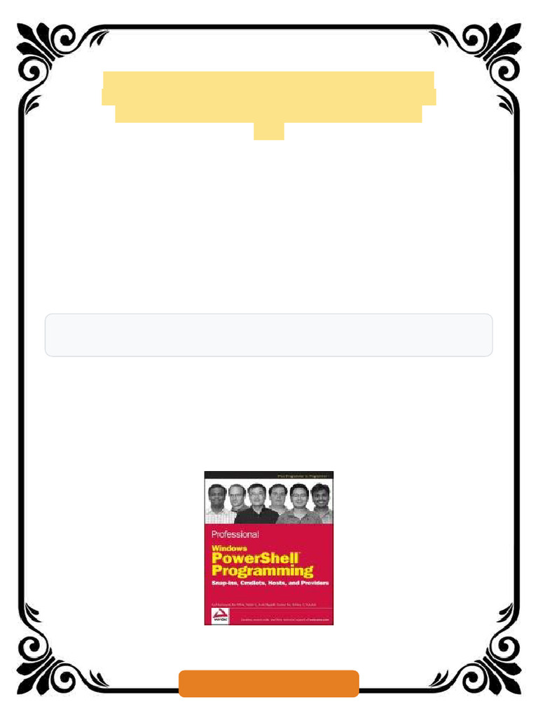 Professional Windows PowerShell Programming Snap ins Cmdlets Hosts and ...