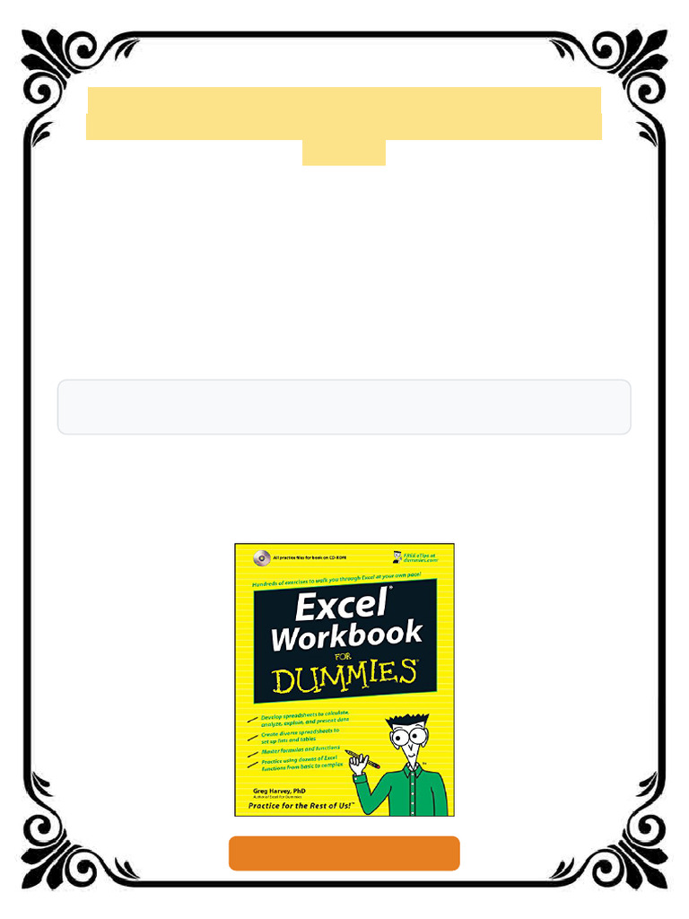 Excel Workbook For Dummies 1st Edition Greg Harvey ebook text optimized ...