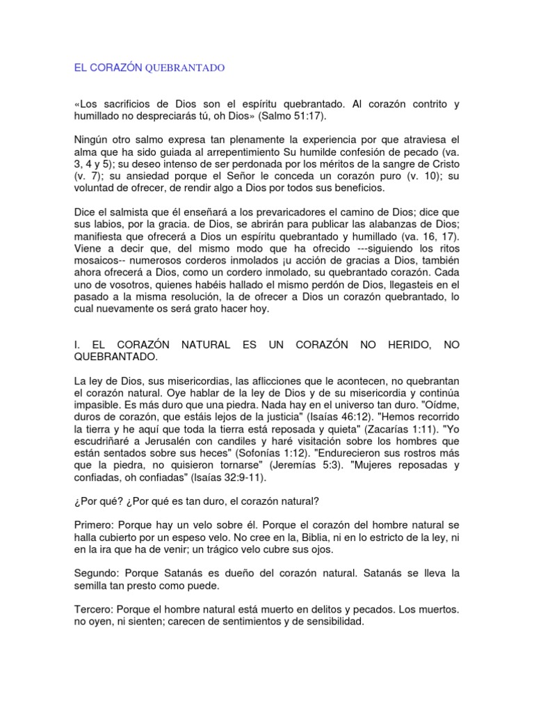 El Corazón Quebrantado | PDF | Pecado | Salvación
