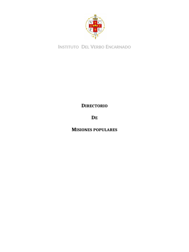 Teoría de las Misiones Populares | PDF | Misionero | Cristo (título)