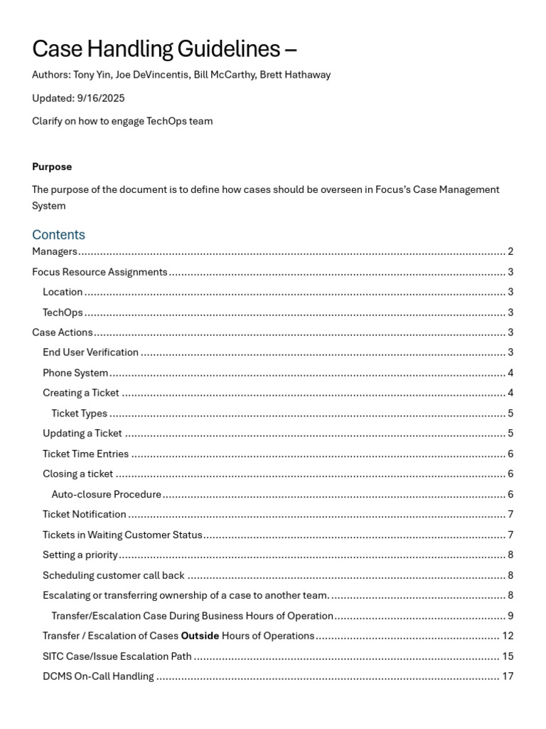 Case Management System Guidelines | PDF | Service Level Agreement ...
