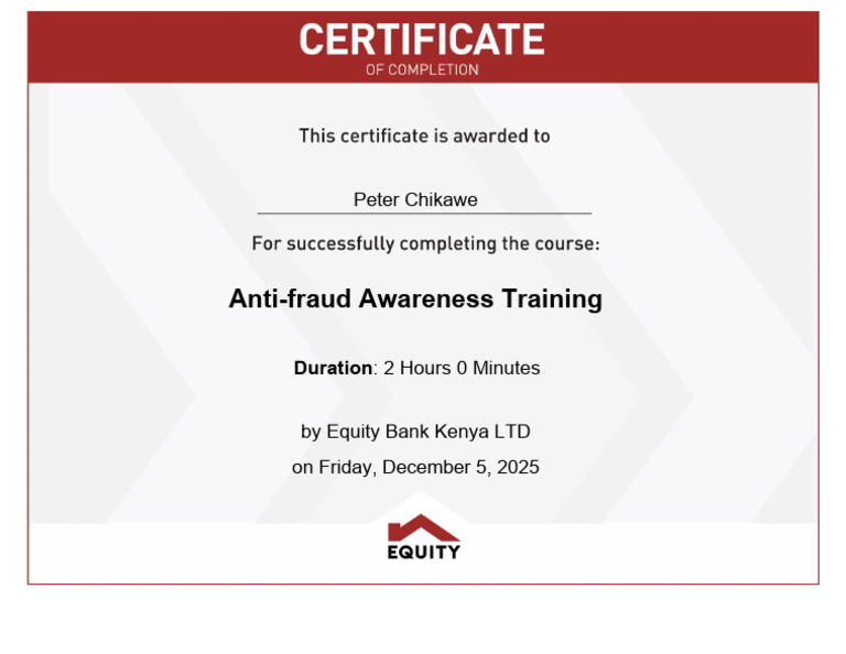 Anti Fraud Certificate | PDF