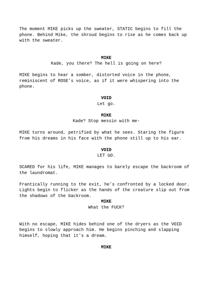 Mike's Terrifying Encounter with the Void | PDF