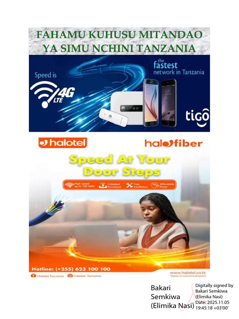 Fahamu Kuhusu Mitandao Ya Simu Nchini Tanzania | PDF