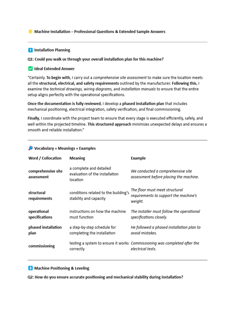 Machine Installation: Expert Q&A Guide | PDF | Programmable Logic ...