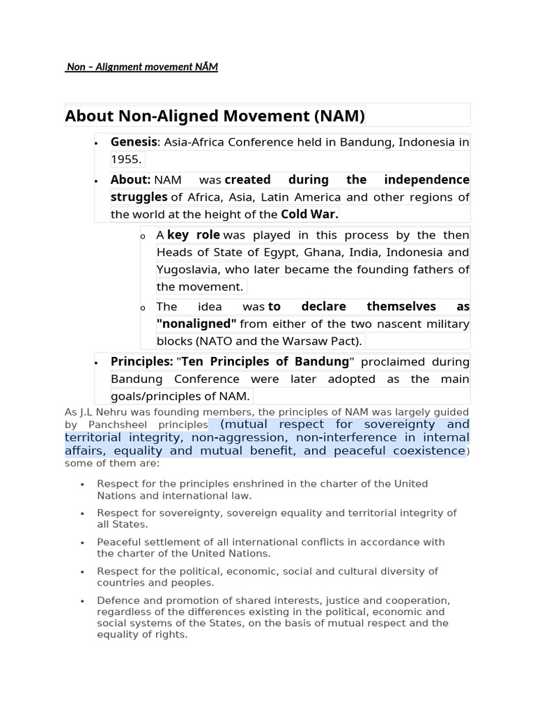 Document (5) Copy | PDF | Non Aligned Movement | International Relations