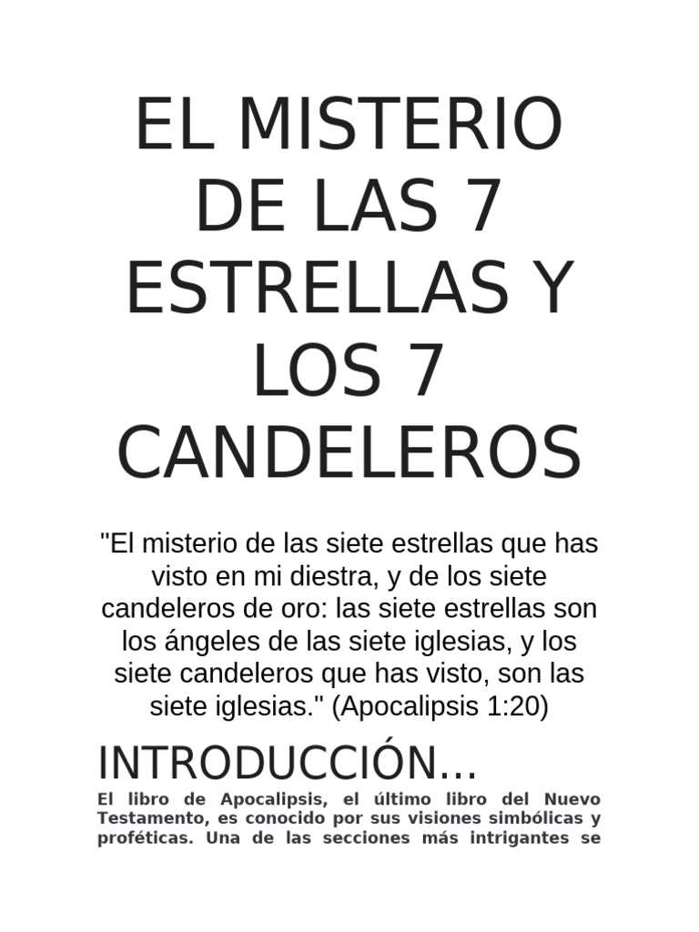 El Misterio de Las 7 Estrellas y Los 7 Candeleros | PDF | Libro de ...