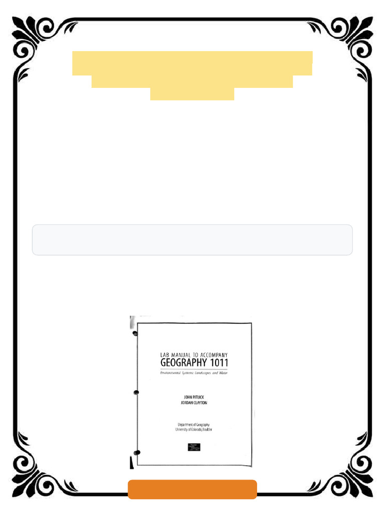 Lab Manual to Accompany Geography 1011 Environmental Systems Landscapes ...