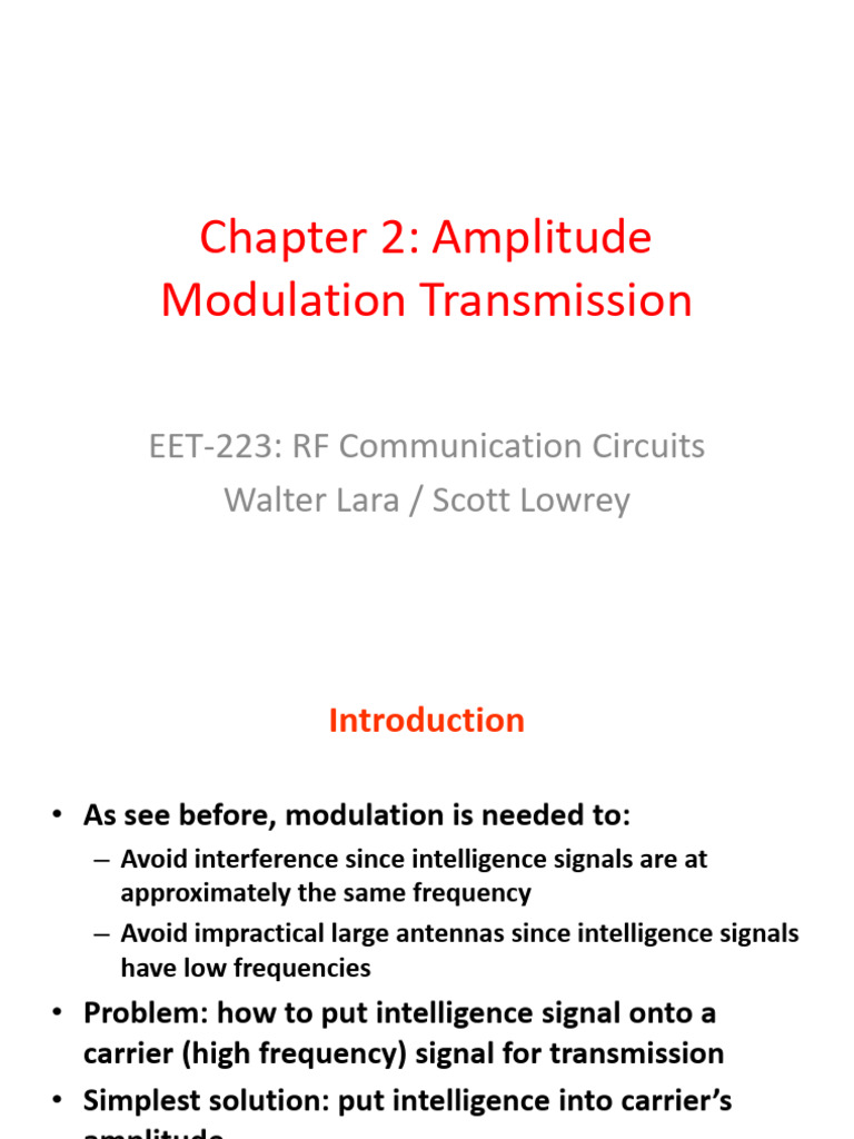Chapter02 Amplitude Modulation 14Apr20 | PDF | Distortion | Amplitude