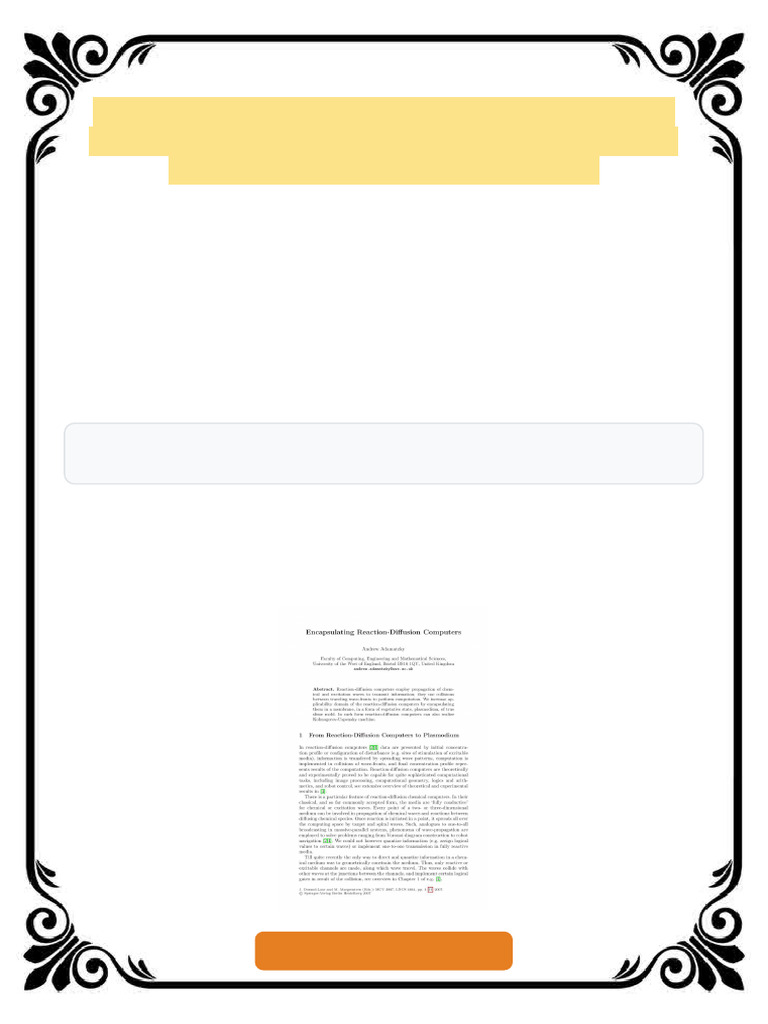 Encapsulating Reaction Diffusion Computers 1st Edition by Andrew ...