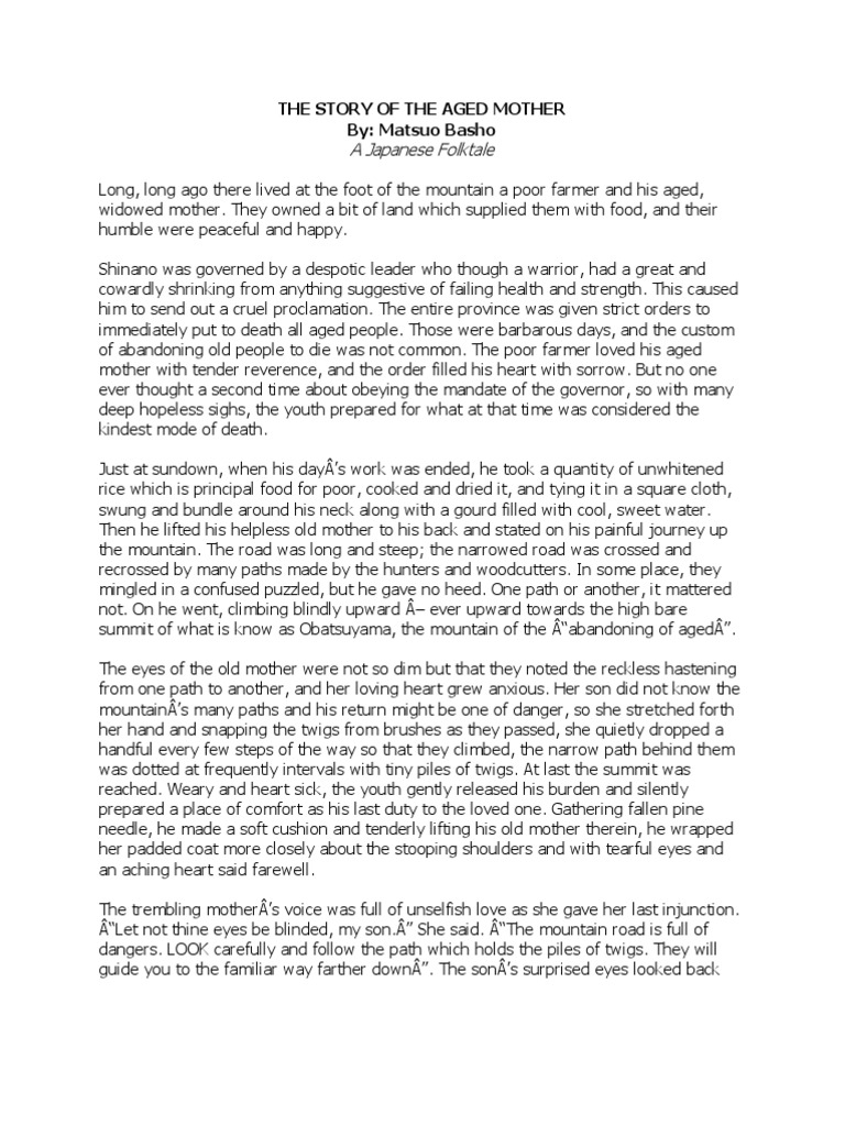 The Story of The Aged Mother | PDF