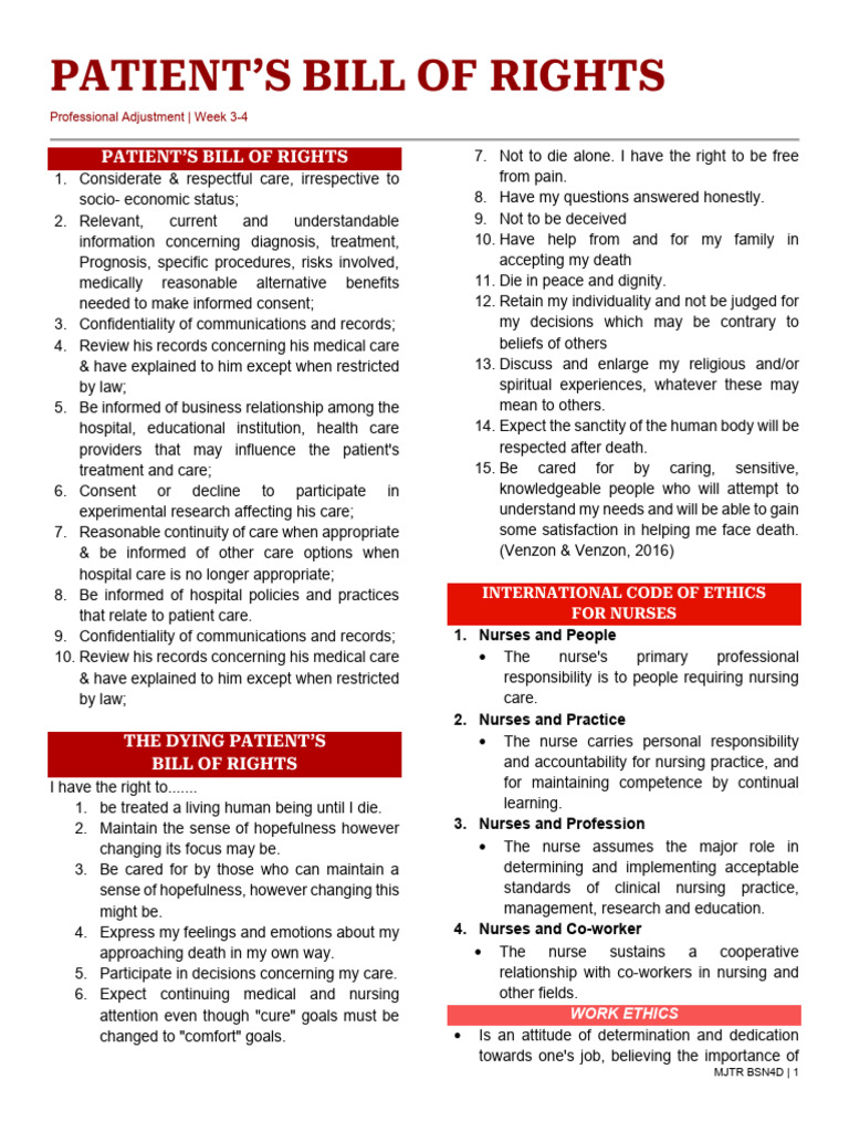 2 Patients Bill of Rights | PDF