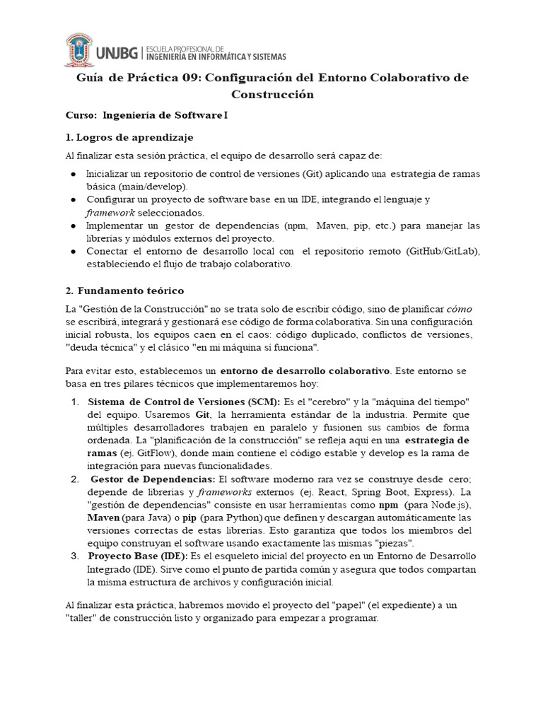 Guía de Práctica 09_ Configuración Del Entorno Colaborativo de Construcción1 (1) | PDF | Entorno ...