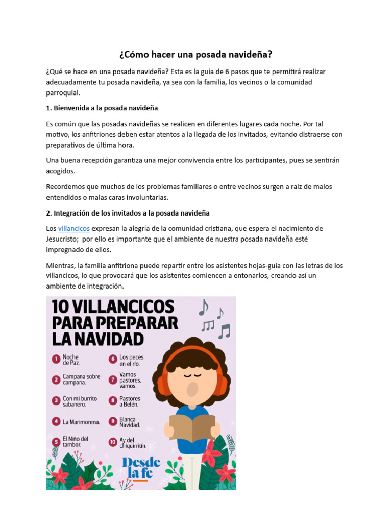 Como Hacer Una Posada Navidena | PDF | Navidad | Rosario