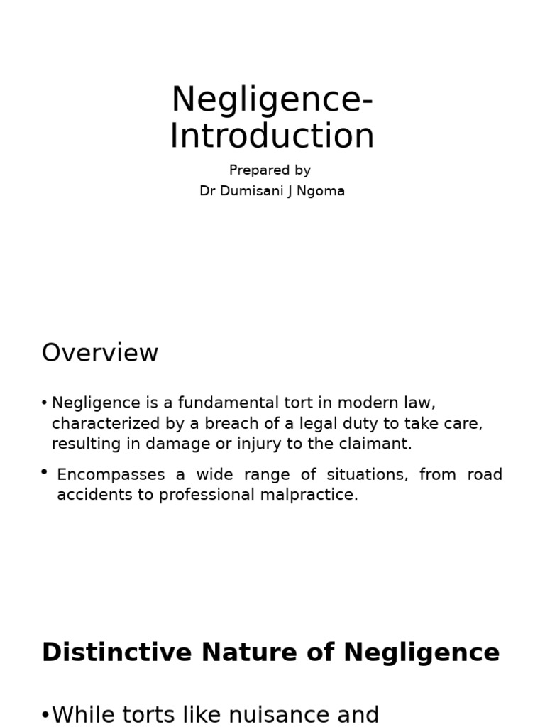 Negligence Introduction | PDF | Negligence | Tort