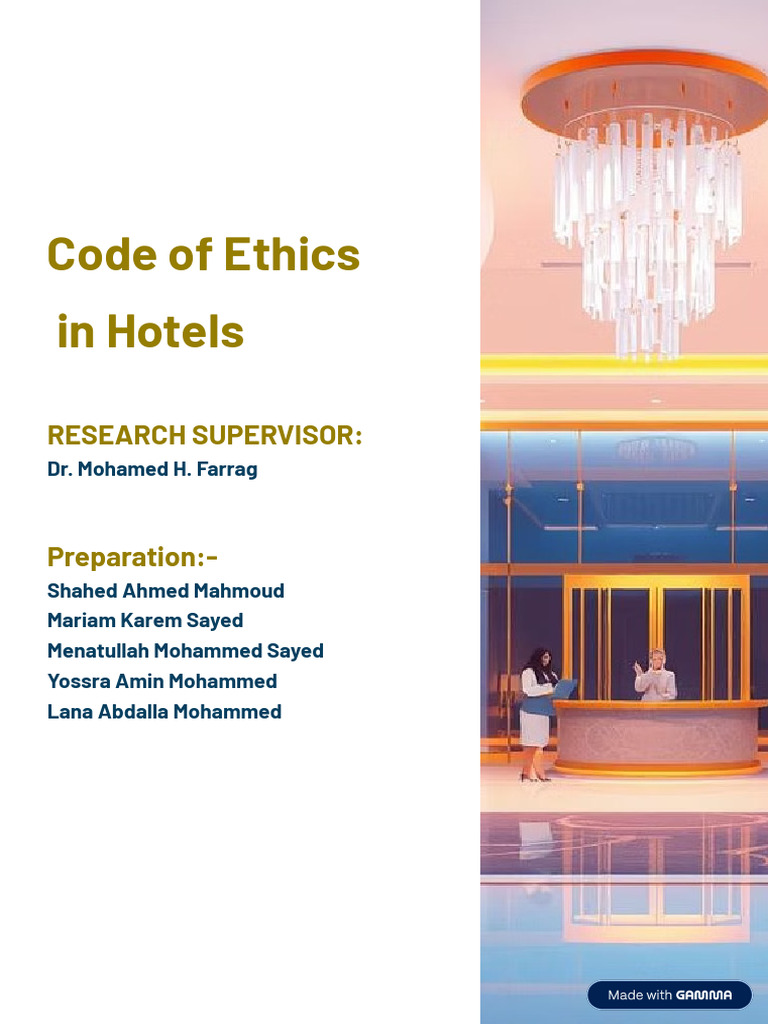 Hotel Industry Code of Ethics Guide | PDF | Corporate Social ...