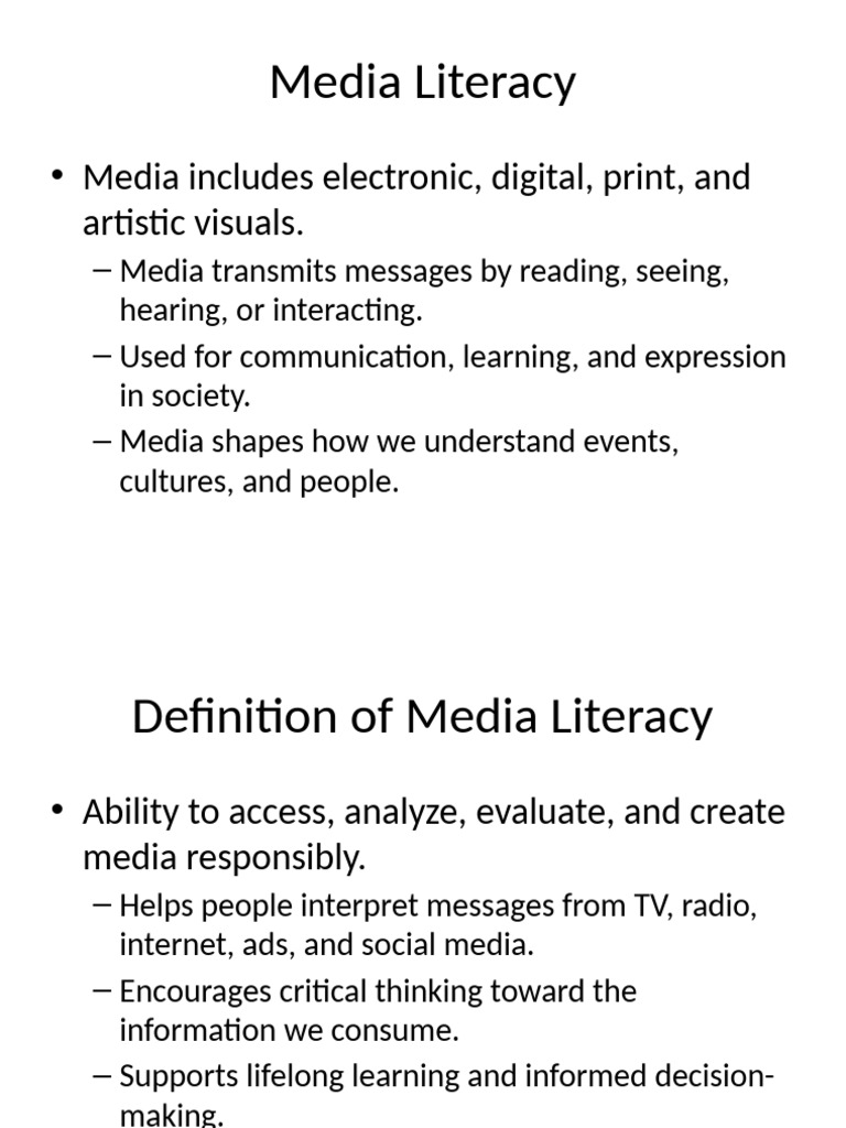 Understanding Media Literacy Essentials | PDF | Information | Critical ...